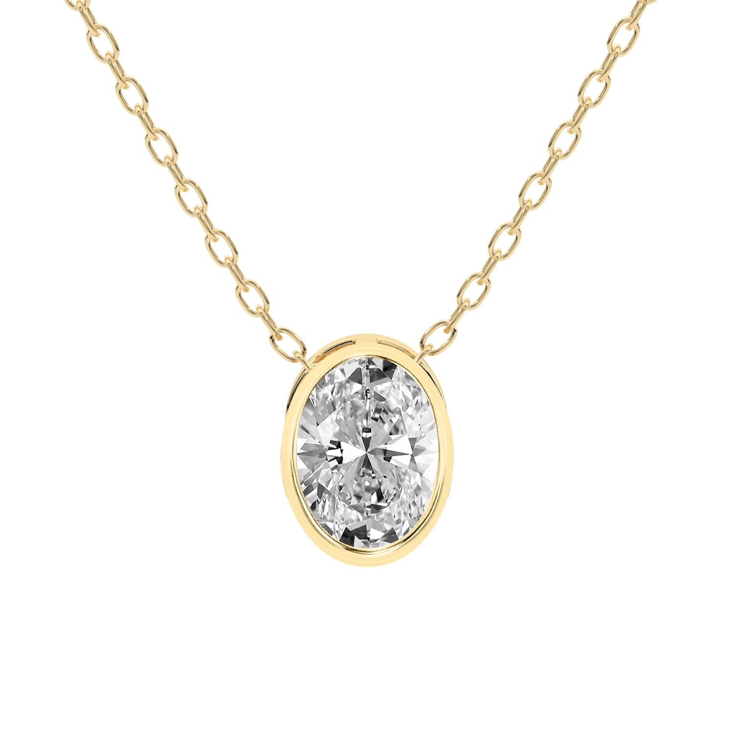 Diamond Pendant Necklace| 1 Ct IGI Certified Oval Shape Lab Grown ...