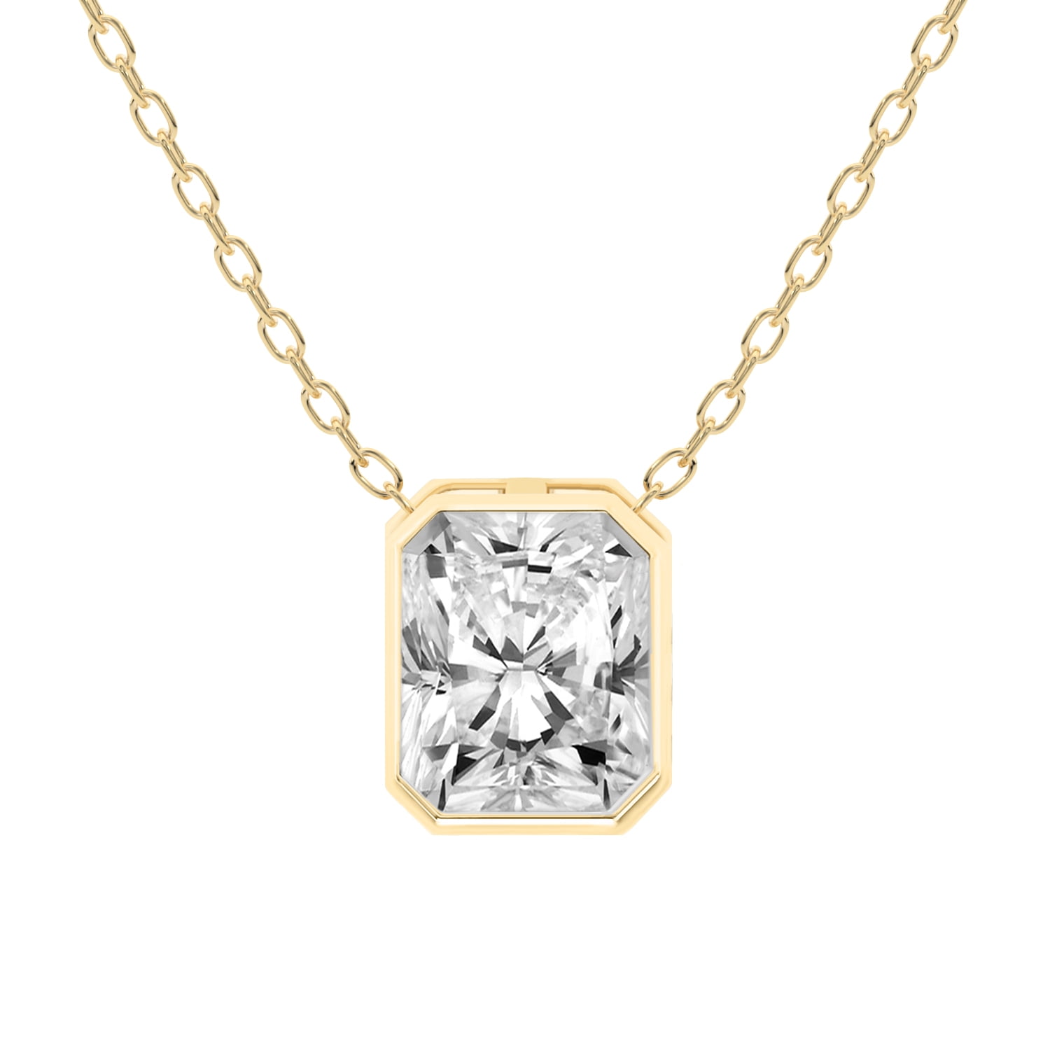 Diamond Pendant Necklace| 2 Ct IGI Certified Radiant Shape Lab Grown ...