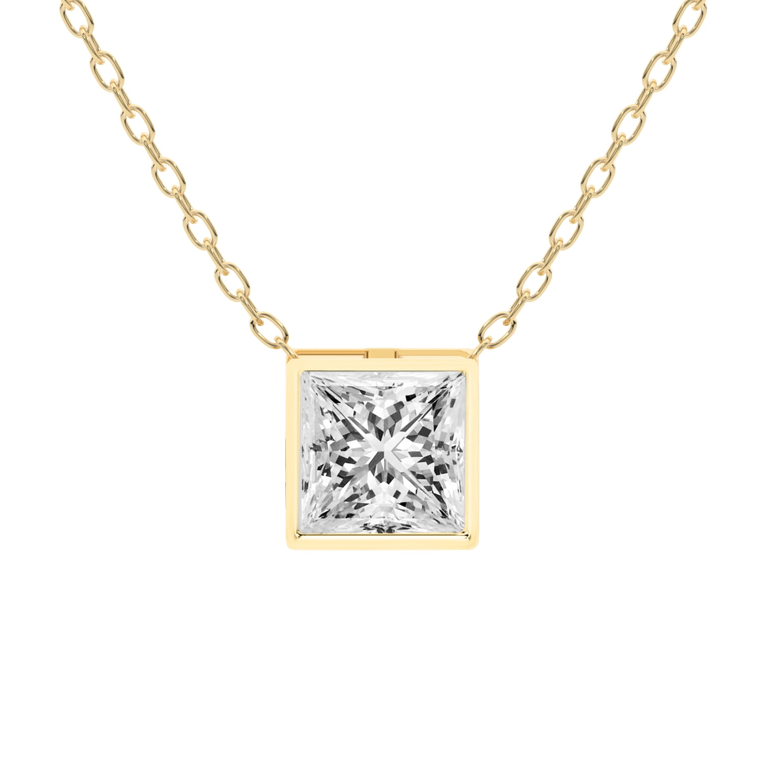 Diamond Pendant Necklace| 3 Ct IGI Certified Princess Shape Lab Grown ...
