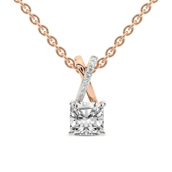 Diamond Pendant Necklace For Women | 0.75 Carat IGI Certified Cushion ...