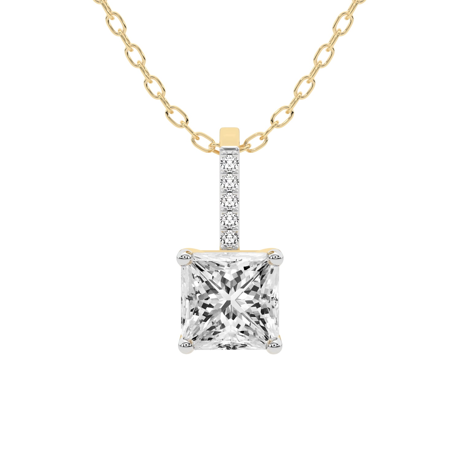 Diamond Pendant Necklace For Women |1 Carat IGI Certified Princess ...