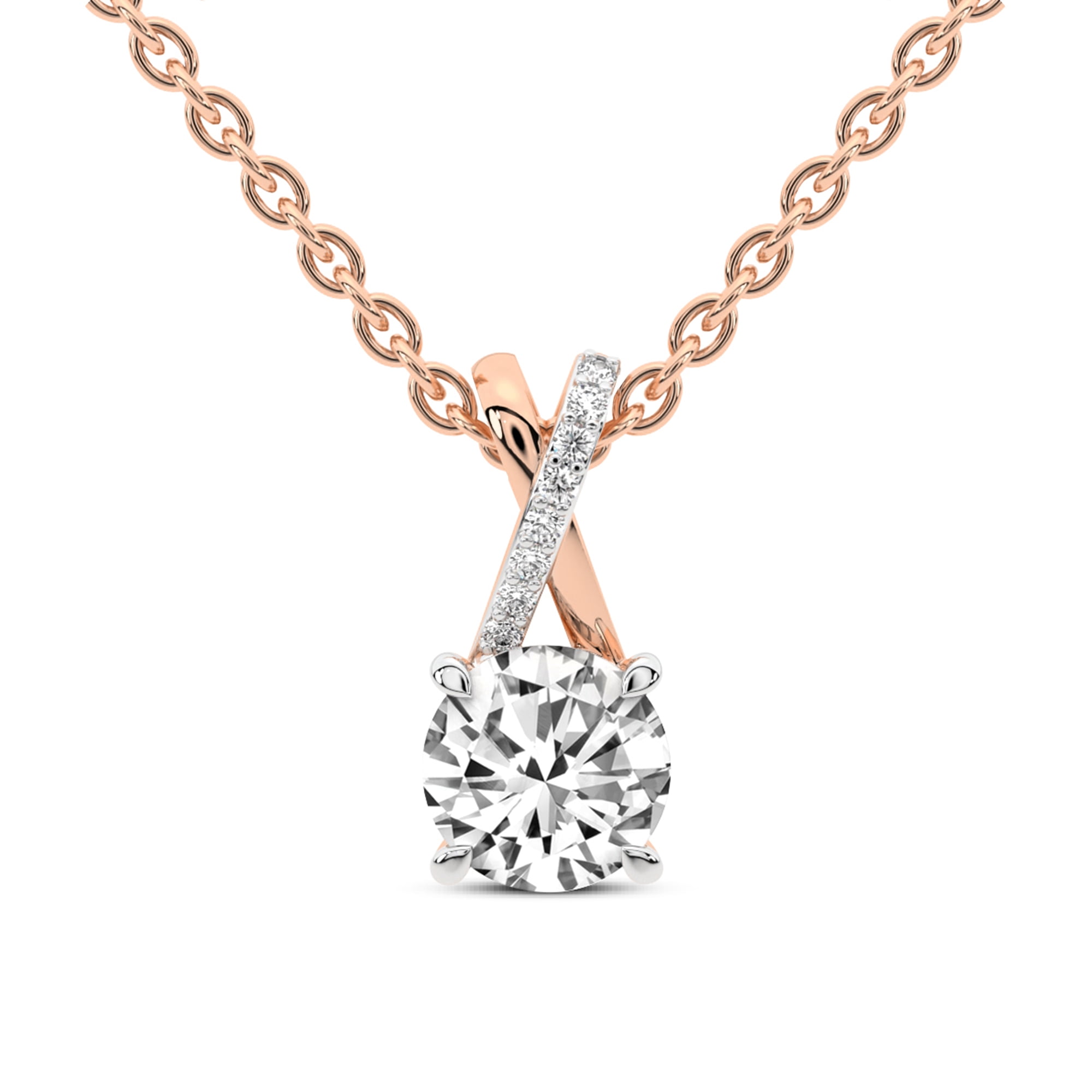 Diamond Pendant Necklace For Women | 2 Carat IGI Certified Round Shape ...