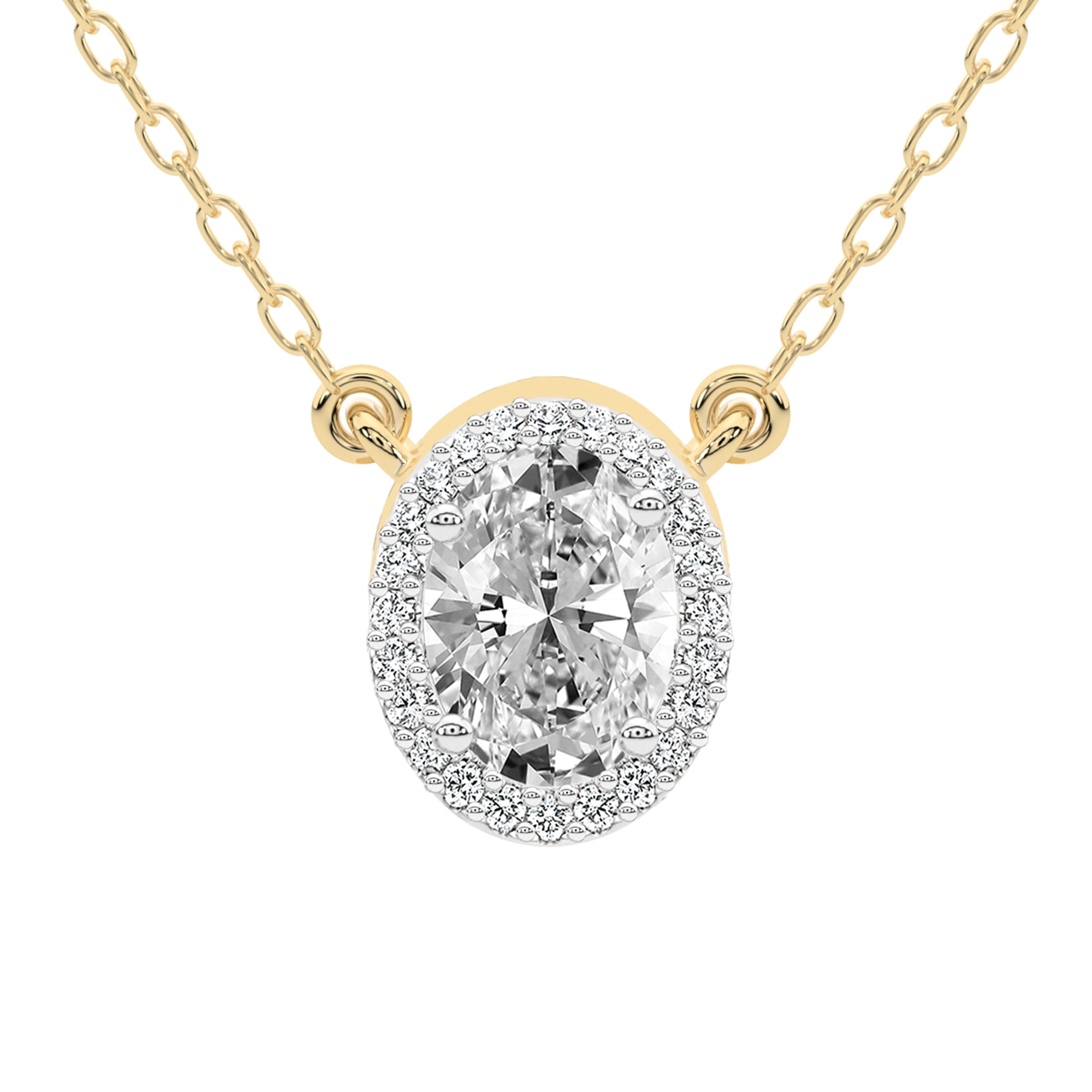 Diamond Pendant Necklace For Women | 3 Carat IGI Certified Oval Shape ...