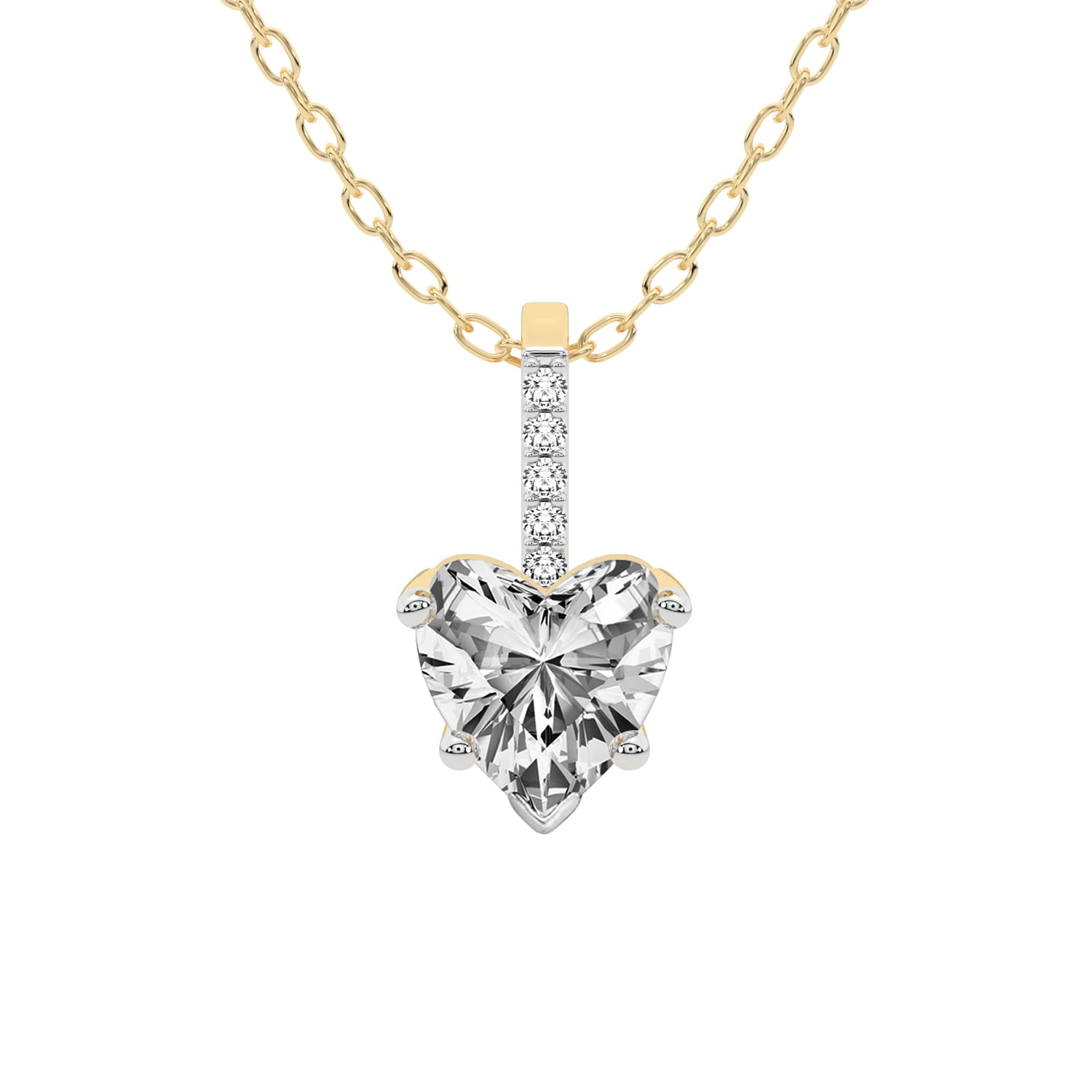 Diamond Pendant Necklace For Women | 4 Carat IGI Certified Heart Shape ...