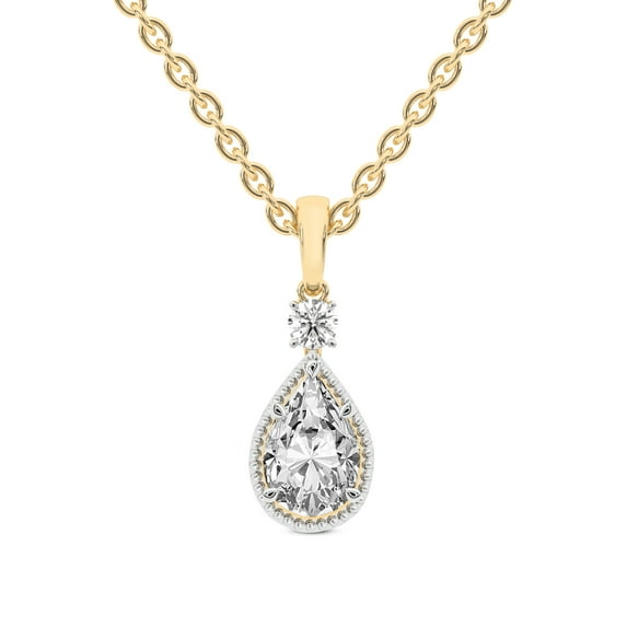 Diamond Pendant Necklace For Women | 1 Carat IGI Certified Pear Shape ...