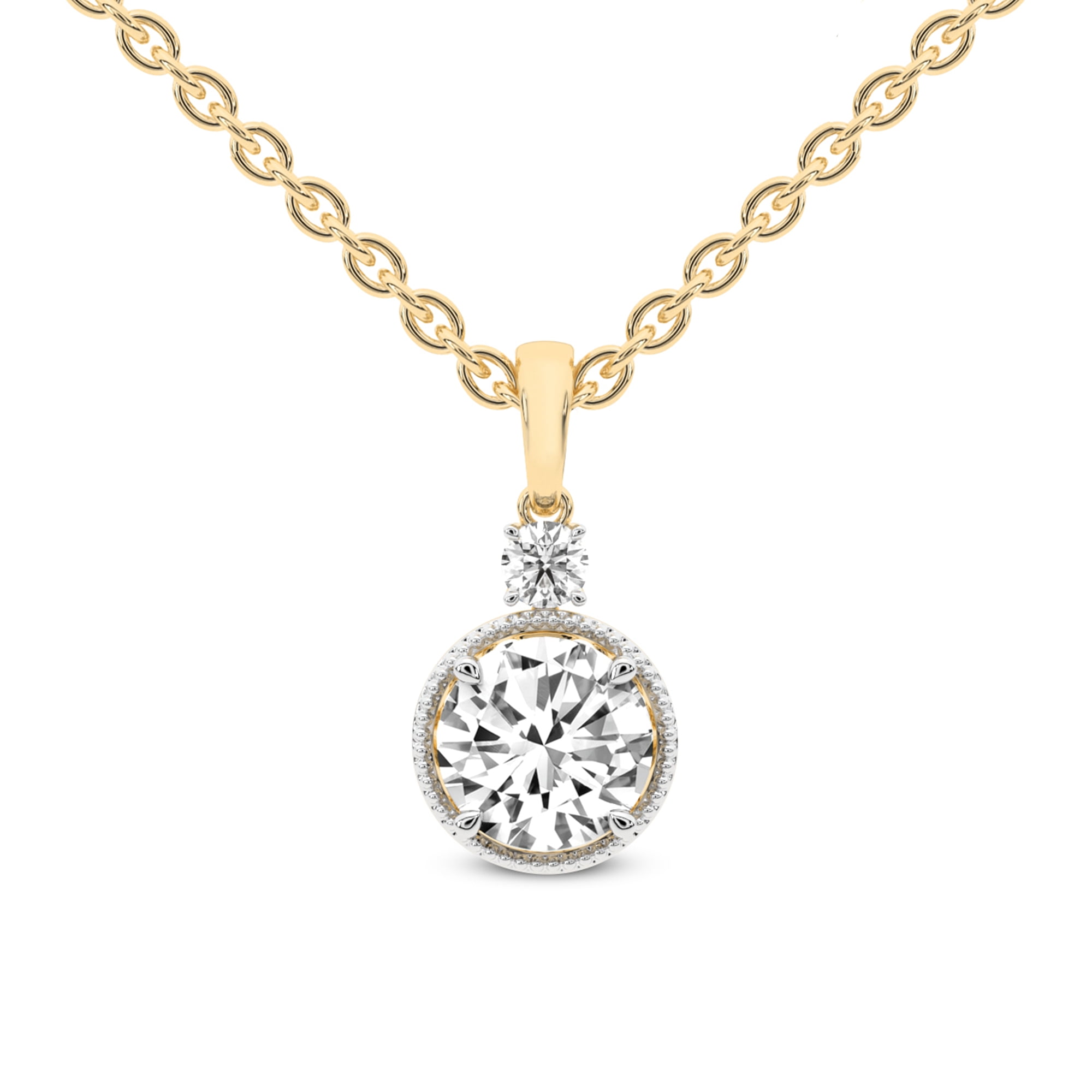 Diamond Pendant Necklace For Women | 1 Carat IGI Certified Round Shape ...