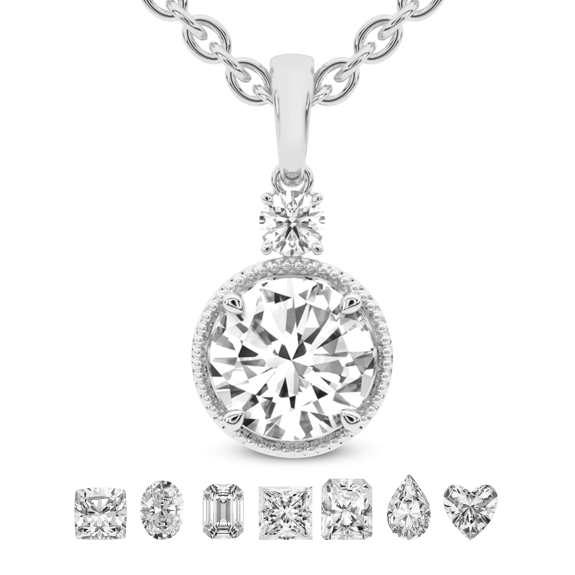 Diamond Pendant Necklace For Women | 1 Carat IGI Certified Round Shape ...