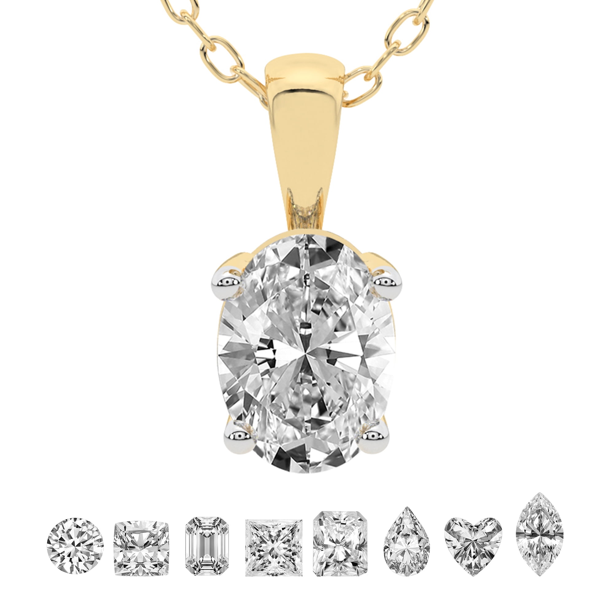 Lab Grown Diamond Pendant Necklace For Women | 2 Carat IGI Certified ...