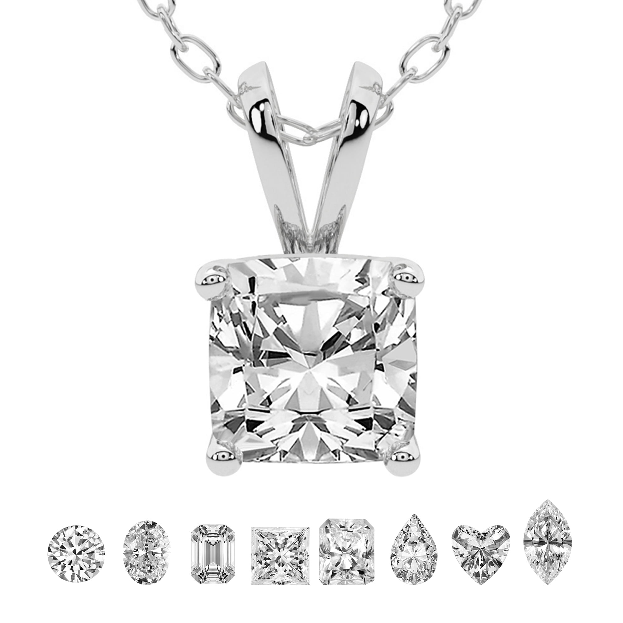 3 Carat Cushion IGI Certified Lab Grown Diamond Pendant Necklace For ...
