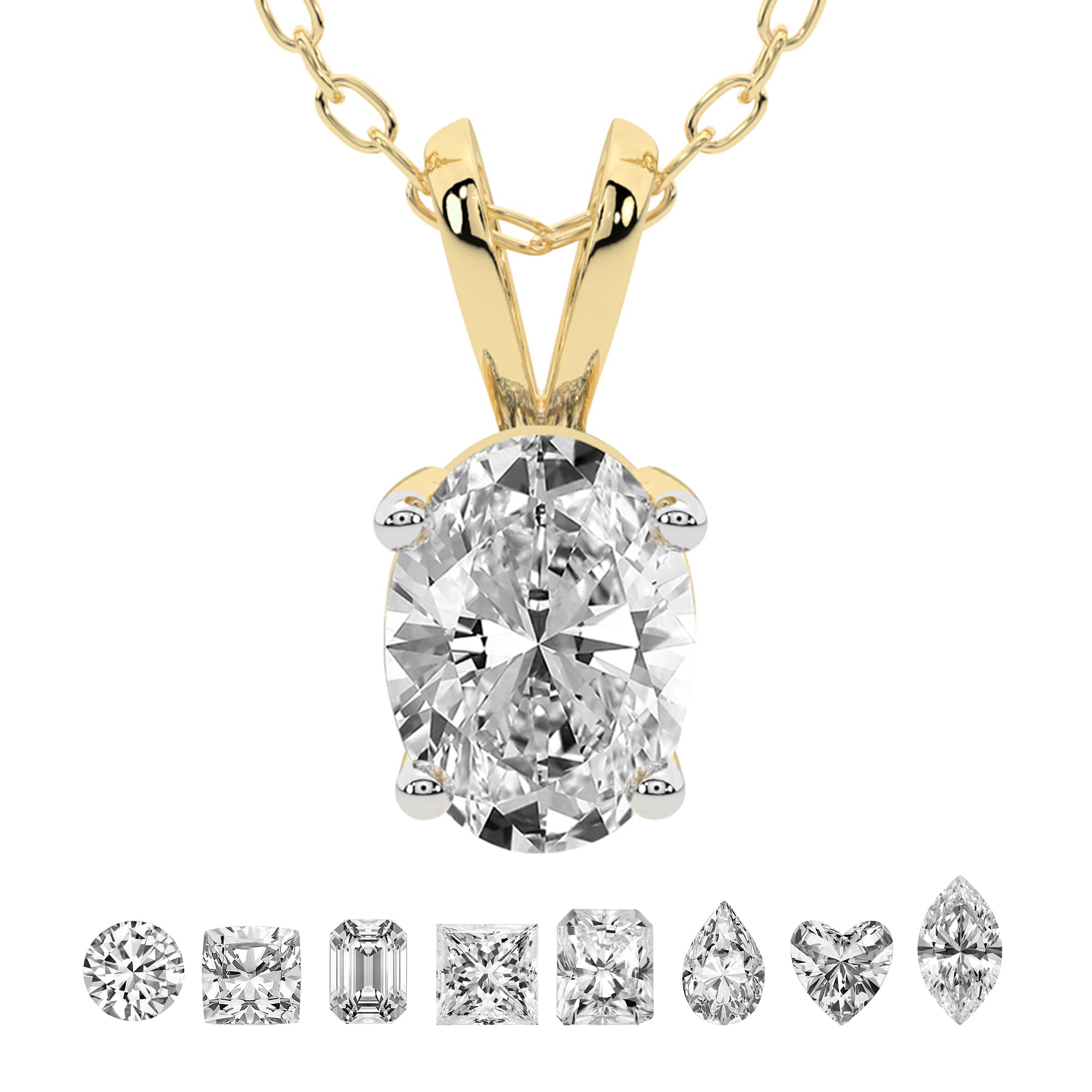 3 Carat Oval IGI Certified Lab Grown Diamond Pendant Necklace For Women ...