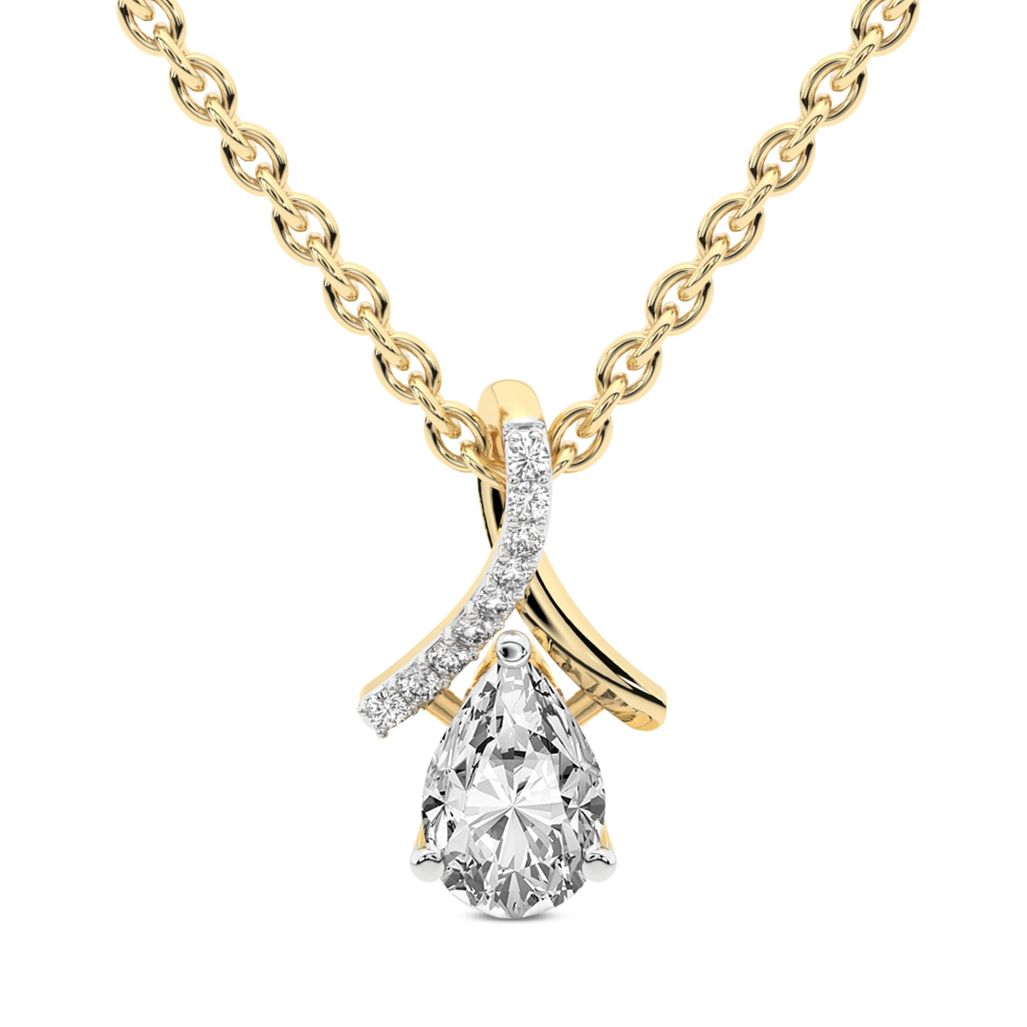Diamond Pendant Necklace For Women | 3 Carat IGI Certified Pear Shape ...