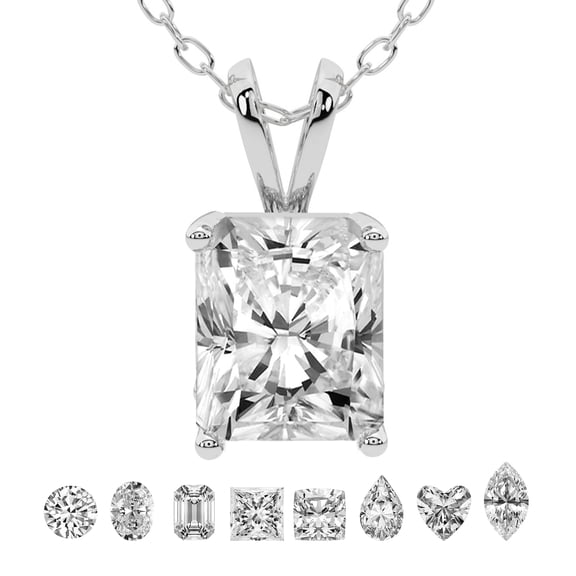 Lab Grown Diamond Pendant Necklace For Women | 2 Carat IGI Certified ...
