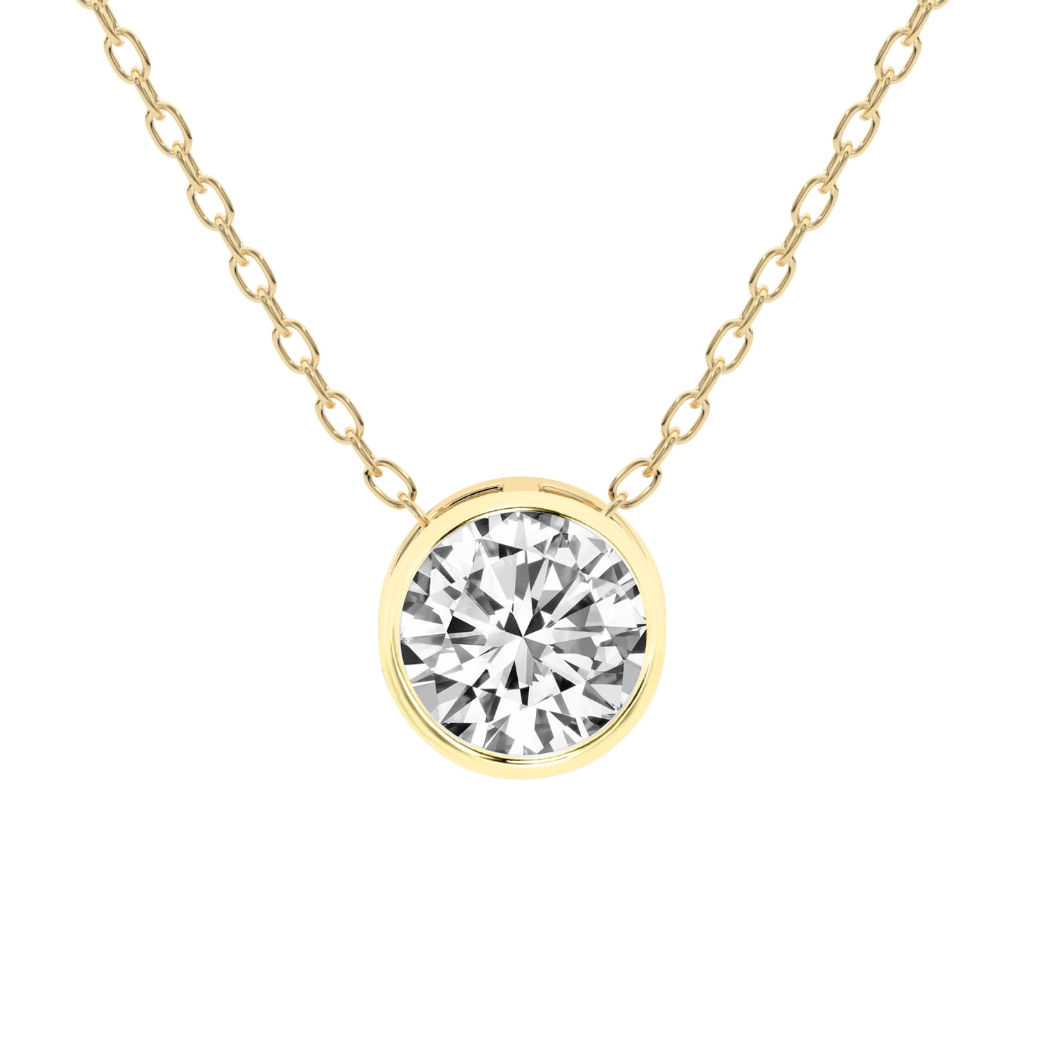 Diamond Pendant Necklace| 3 Ct IGI Certified Round Shape Lab Grown ...
