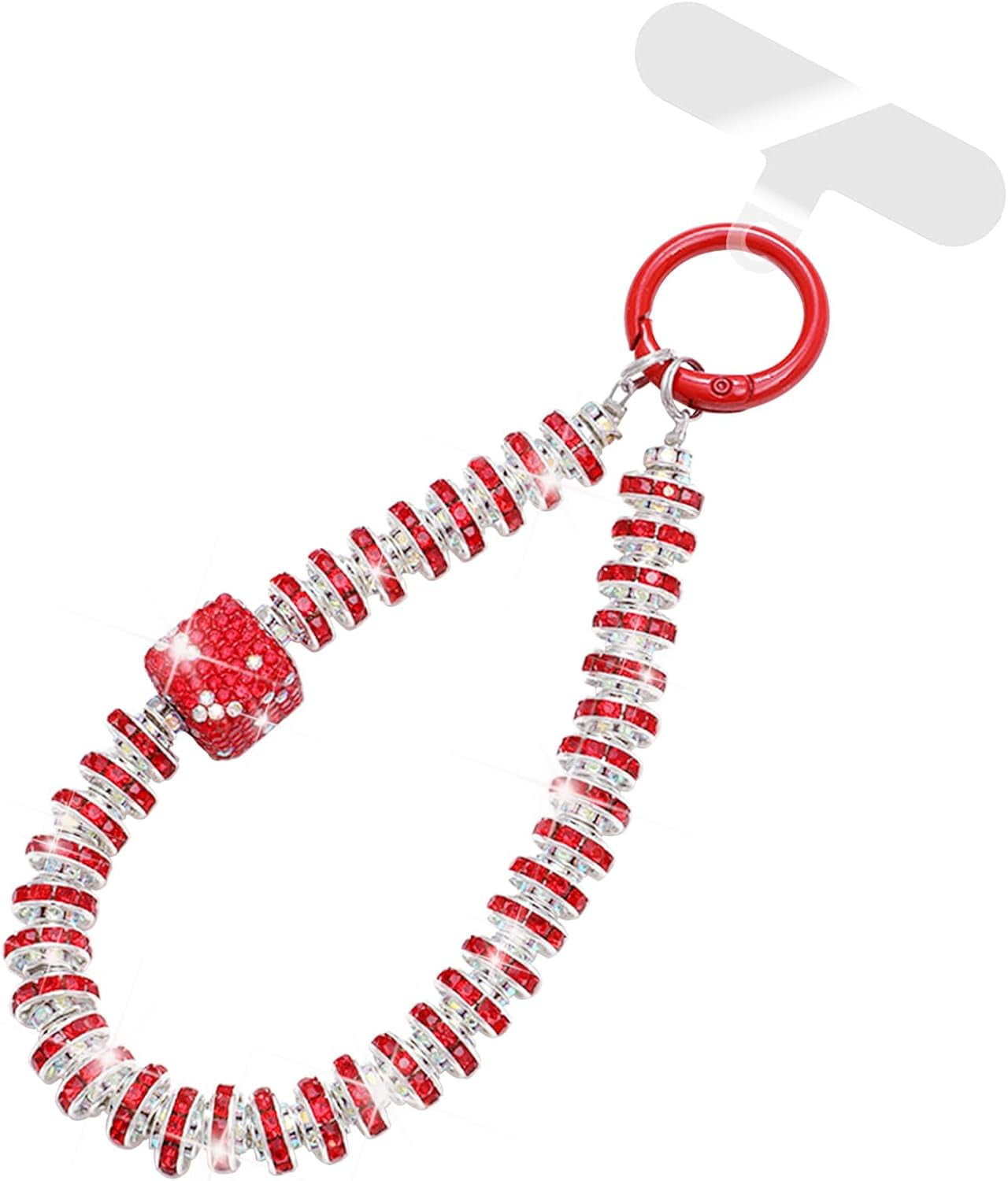 Diamond Phone Charm With Tether Tab, Luxury Bling Pearl Glitter Wrist ...