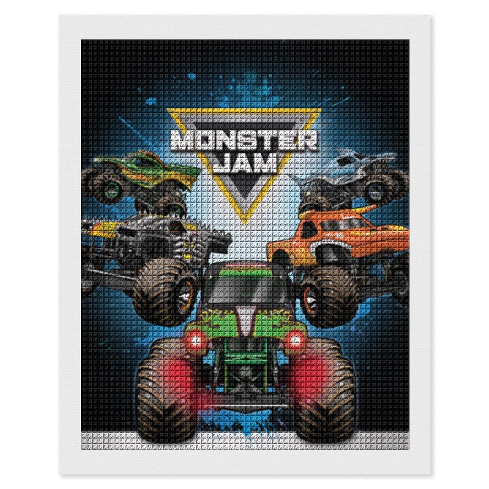 Diamond Picture 5D Paint Monster Truck Jam Full Drill Diamond Arts for Beginners, With Diamonds ...