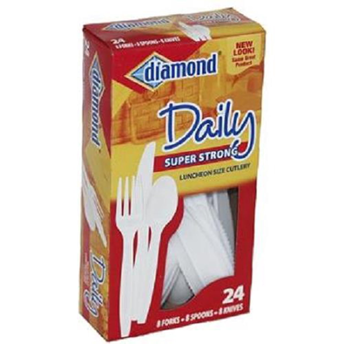 Diamond, Plastic Assorted Cutlery - Box , Count 1 - Folks/Spoon/Knife ...