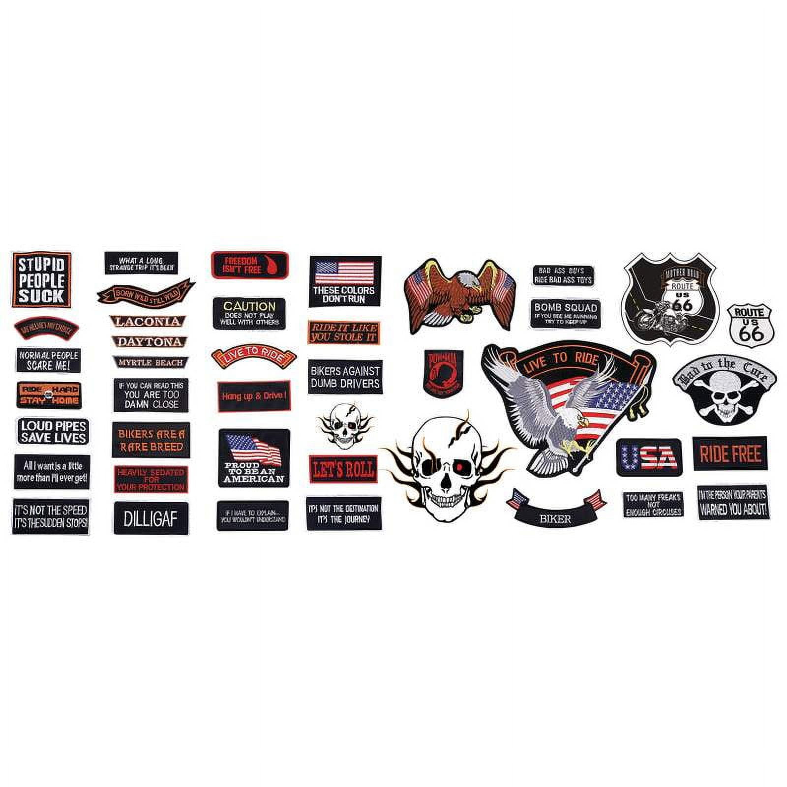 Diamond Plate™ 42pc Embroidered Motorcycle Patch Set - Walmart.com