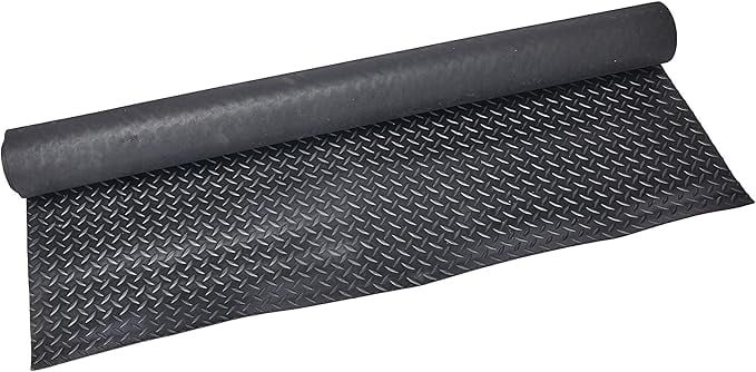 Diamond-Plate Rubber Flooring Rolls - 3 mm x 4 ft x 2 ft Rolls - Black ...