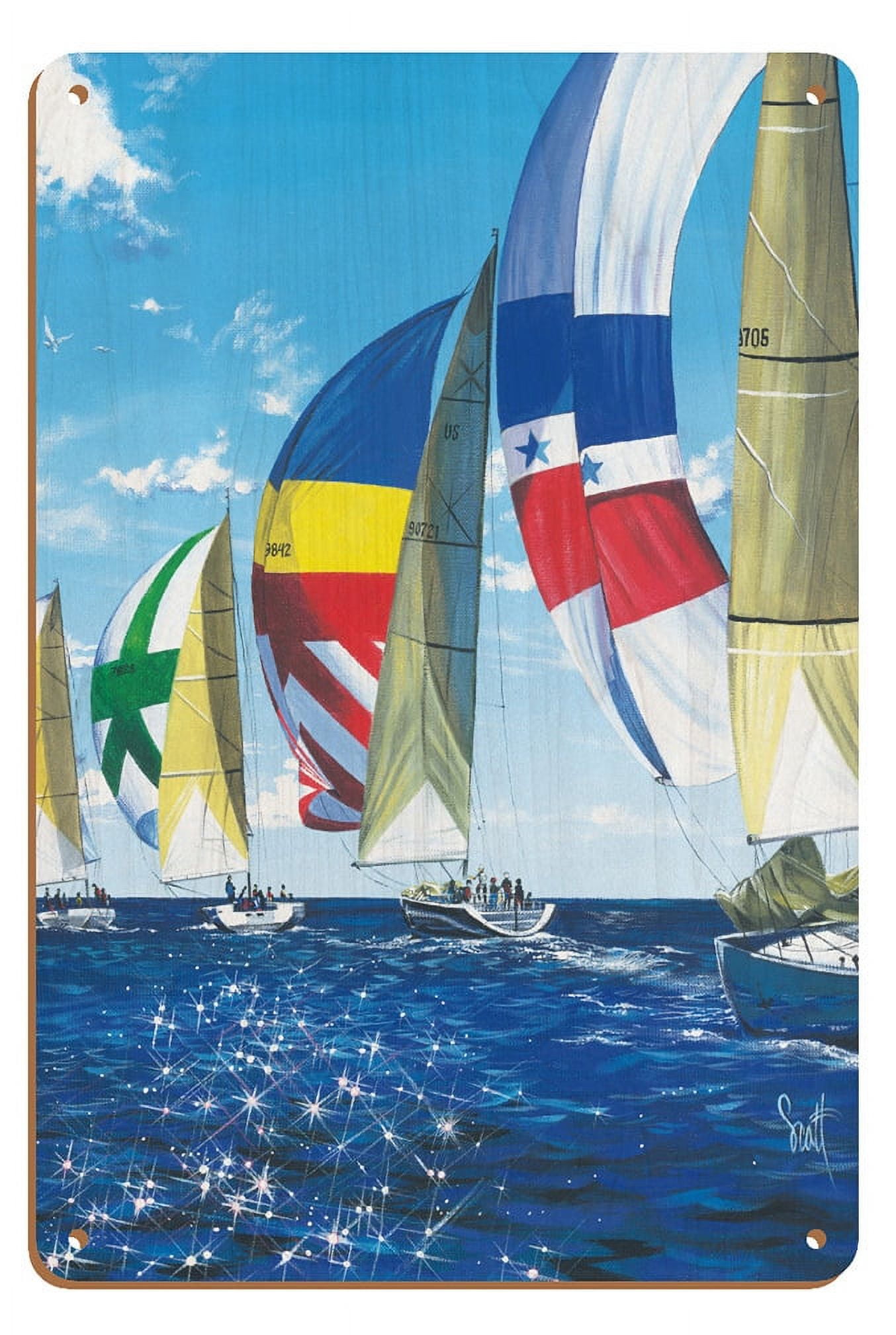 Diamond Regata (Regatta) - Sailboats Racing - From an Original Color ...