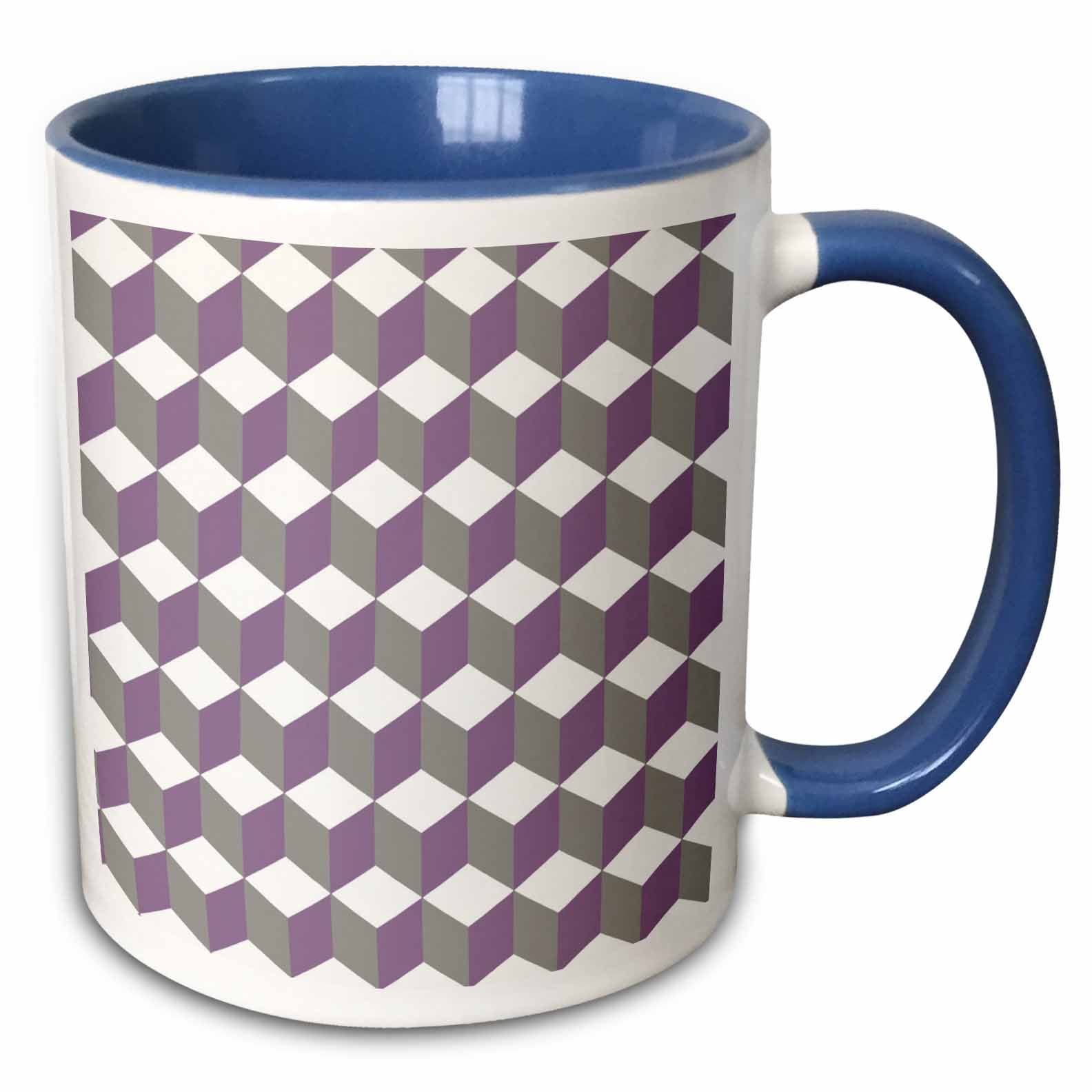 3drose, Diamond Repeating Pattern in Grey Purple and White, 15oz Two ...