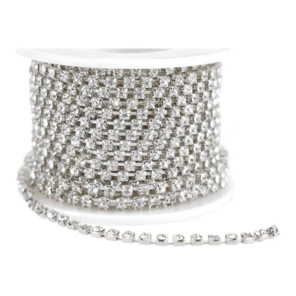 Diamond Rhinestone Single Link Roll, Silver, 3mm, 9-Yard - Walmart.com