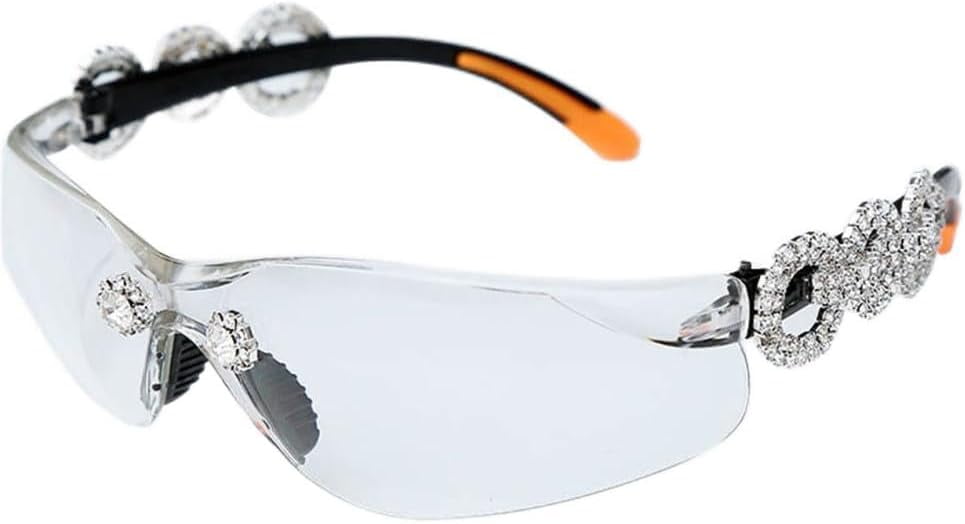 Diamond Rimless Sunglasses Women Men Rhinestone Sunglasses Shield ...