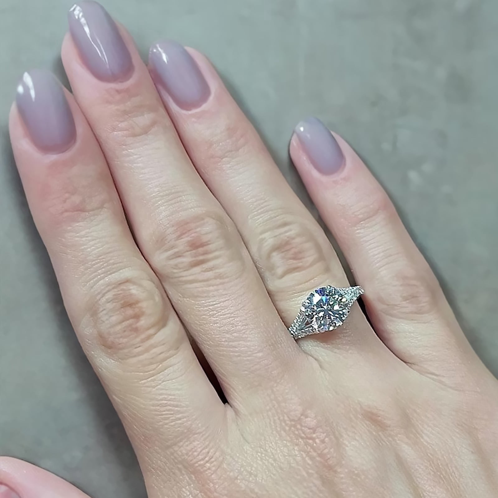 Diamond Ring IGI Certified Lab Grown Round Cut 2.40 Carat 14k Yellow ...