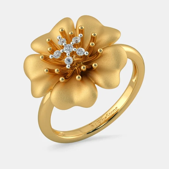 Diamond Ring In 10k Yellow Gold 5.1 Gram With 0.065 Diamonds - Walmart.com