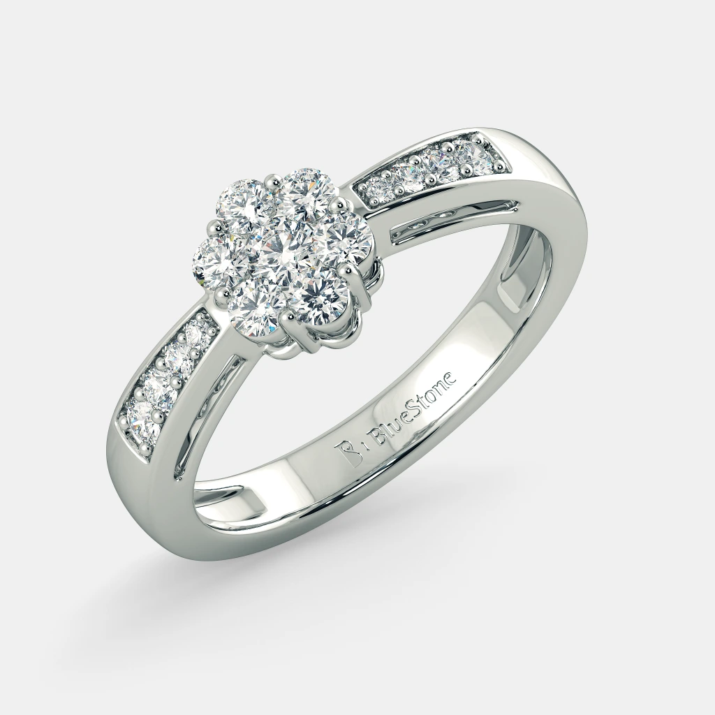 Diamond Ring In 18k White Gold 3.24 Gram With 0.366 Diamonds - Walmart.com