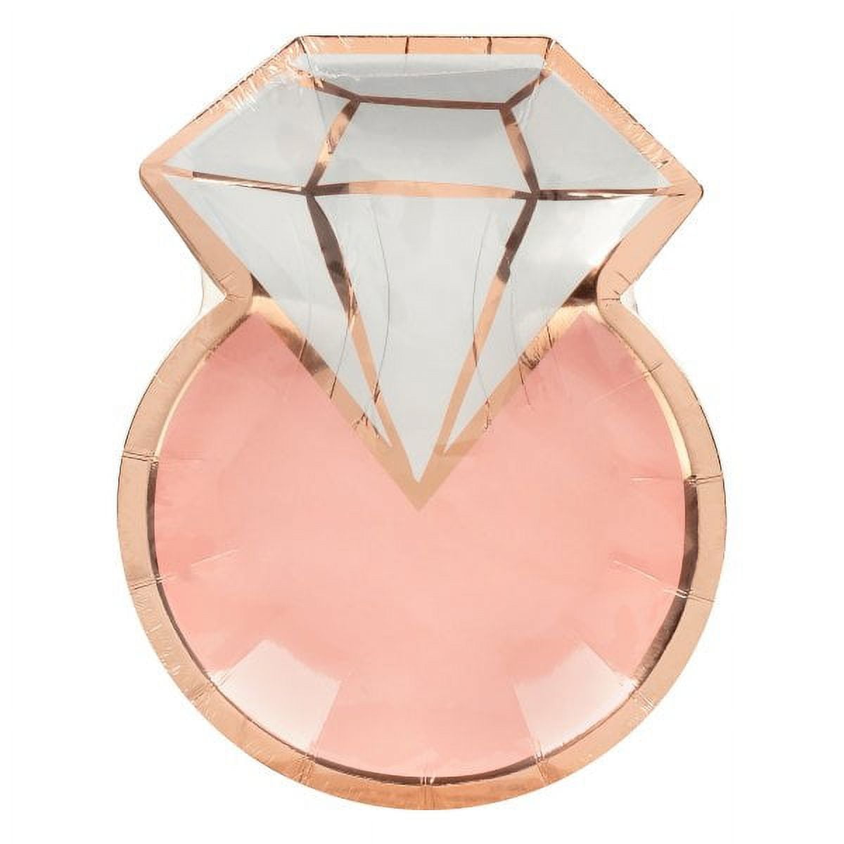 Wedding and Bridal 'Blush' Small Metallic Diamond Ring Shaped Plates ...