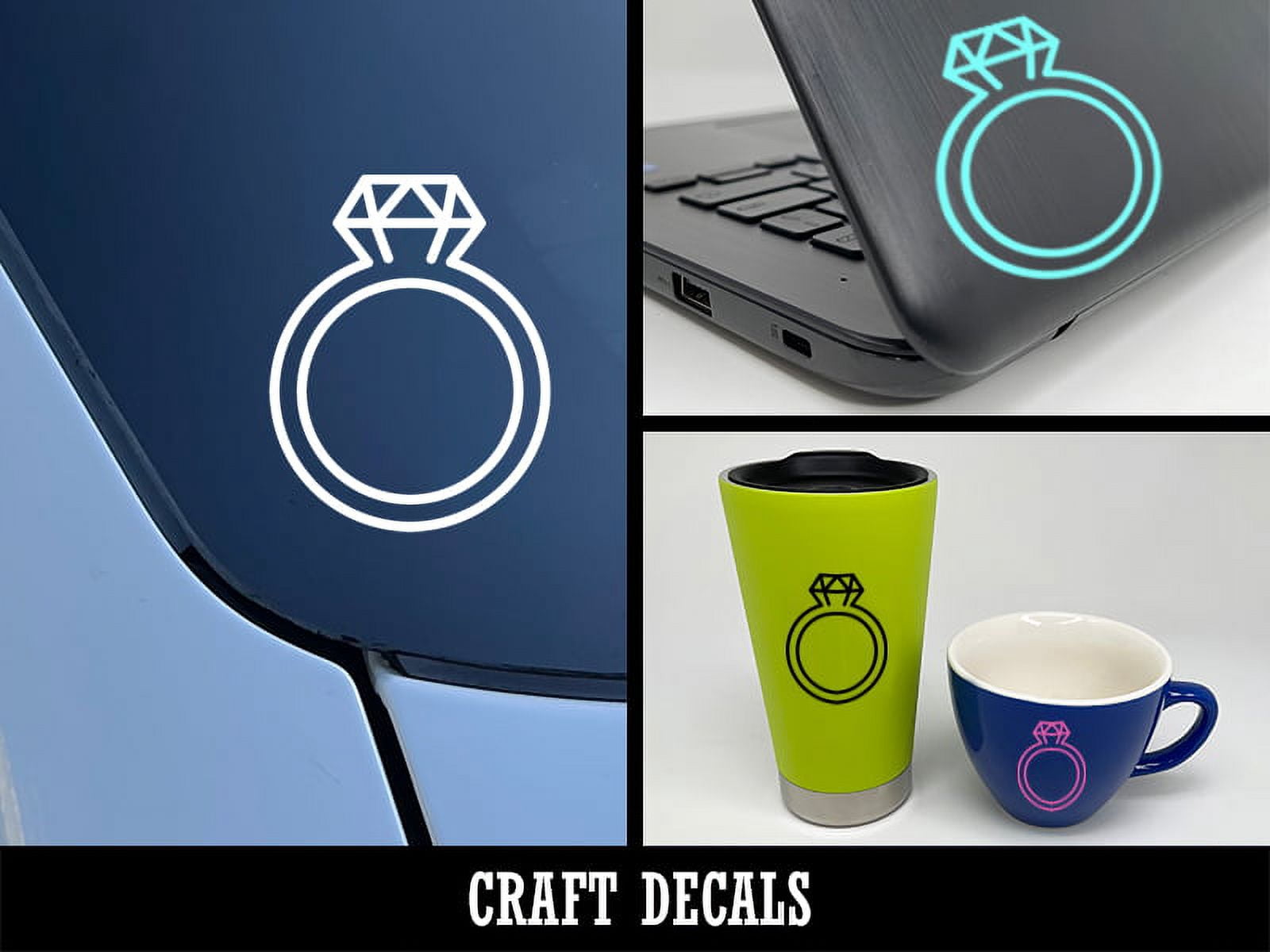 Diamond Ring Wedding Engagement Craft Vinyl Indoor Outdoor Decal ...