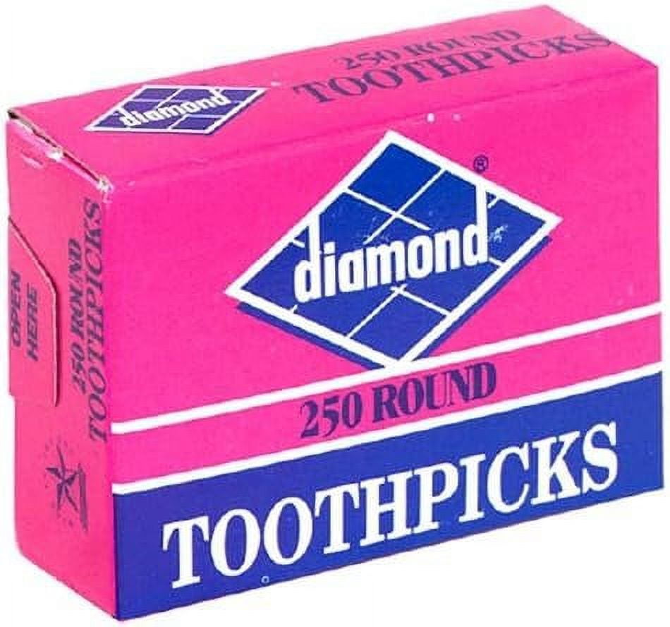 Diamond Round Toothpicks, 250-Count Boxes Pack of 24 - Walmart.com