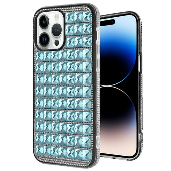 Diamond Series Crystal Rhinestones Case for iPhone 14 Pro - Blue ...