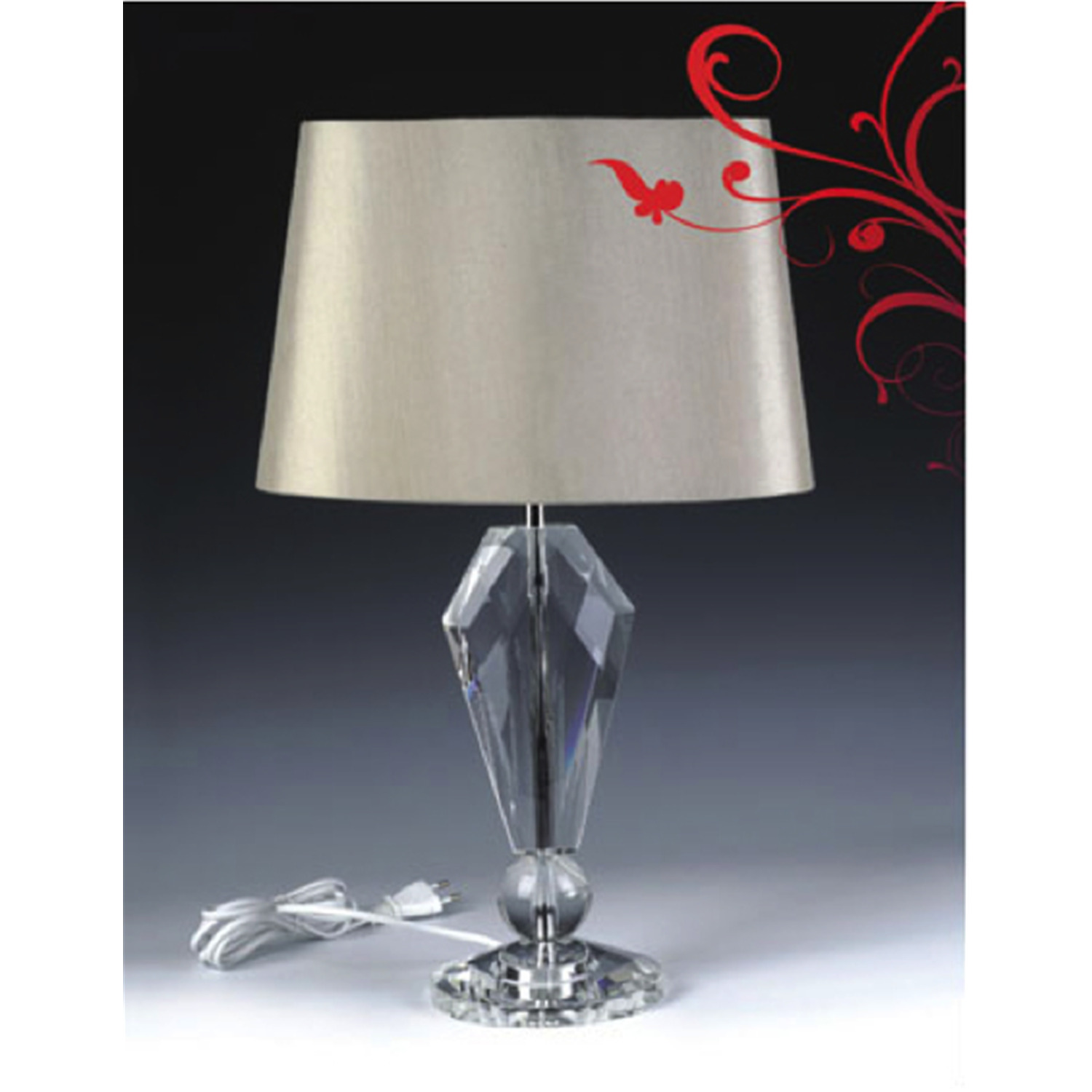 Diamond Shaped Coffin Crystal Table Lamp-Finish:Ivory - Walmart.com