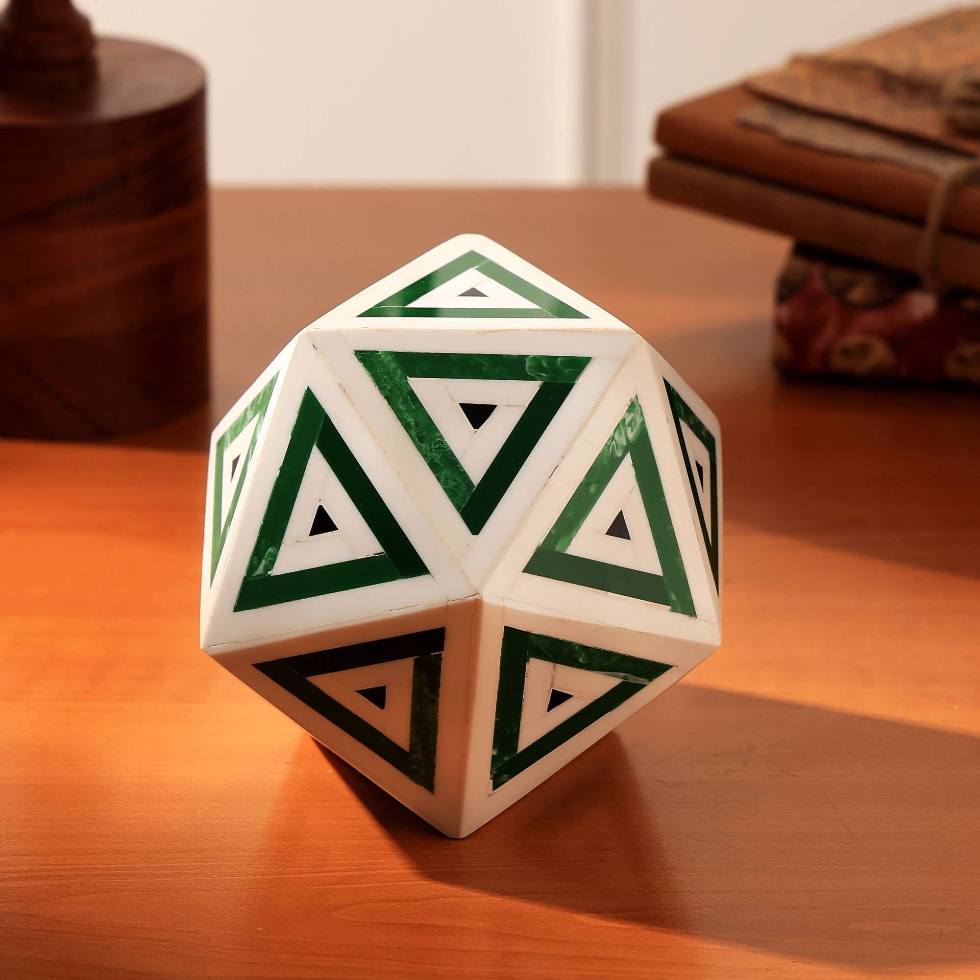 Expobazaar Diamond Shaped Decorative Orb | Green/White Finish | Home ...