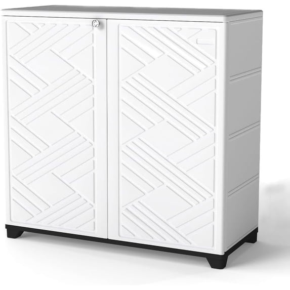 Diamond-Shaped Outdoor Storage Cabinet Waterproof, 34"x15"x34" Plastic ...