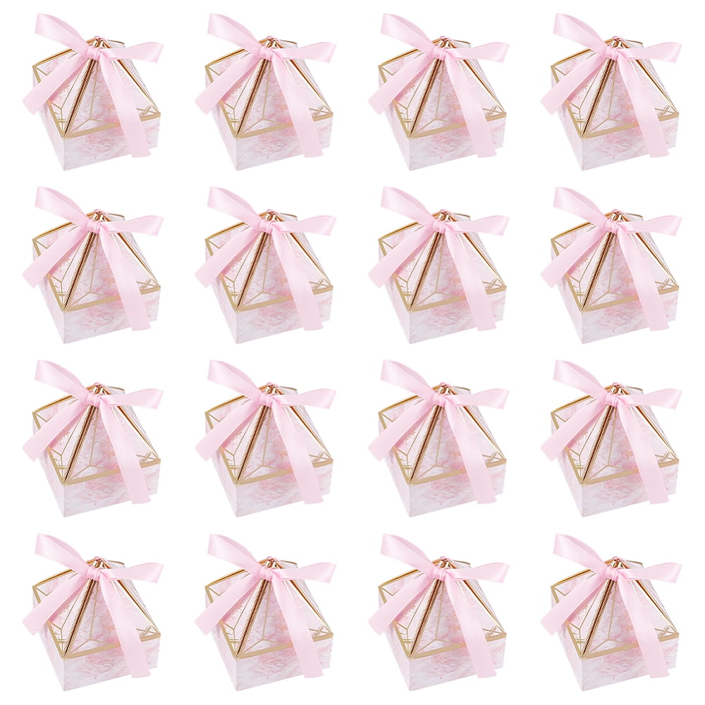 Diamond Shaped Paper Candy Packaging Boxes with Ribbon for Happy Day ...