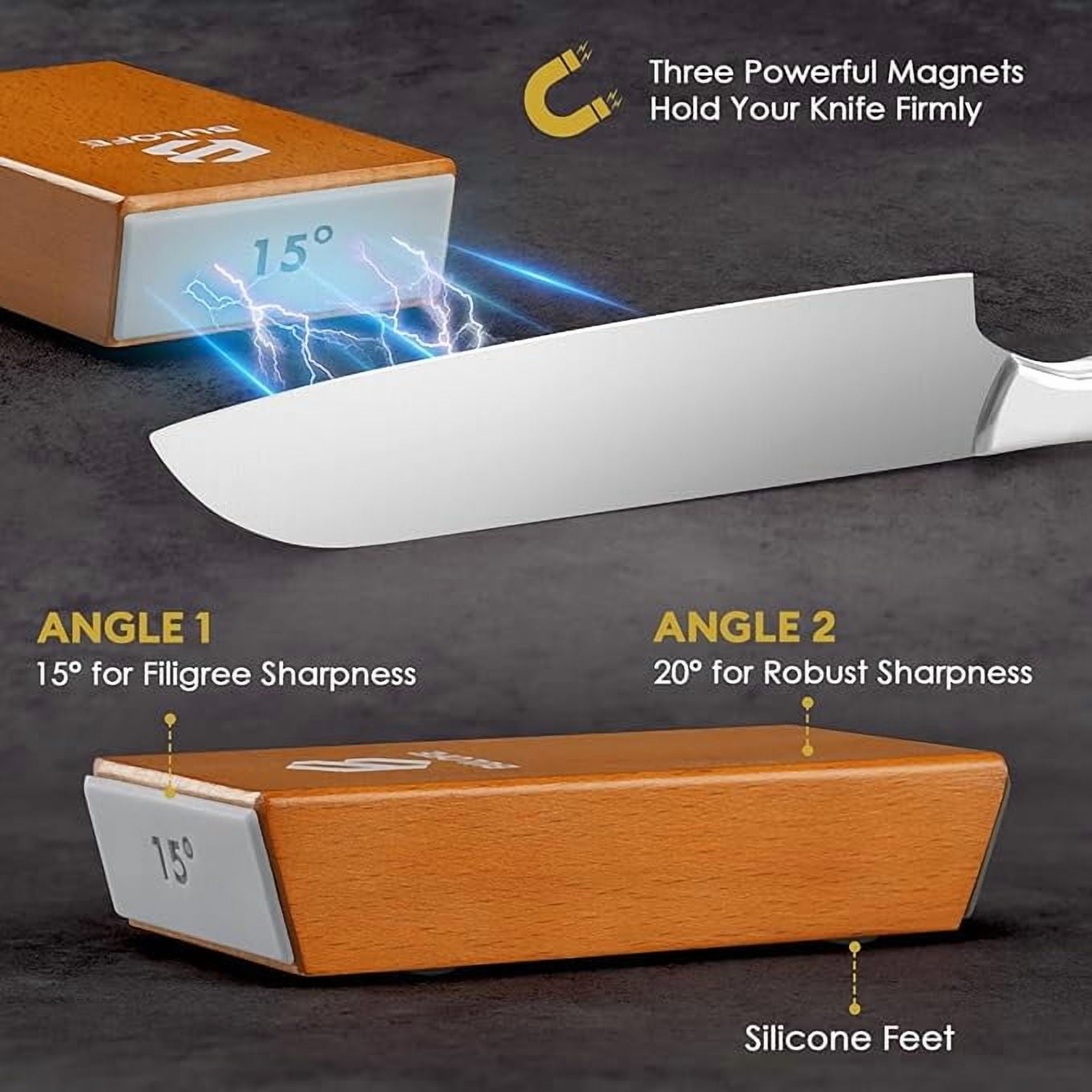 Diamond Sharpening Stone Set - 300/600/1200 Grit Metal-Bonded Diamond ...
