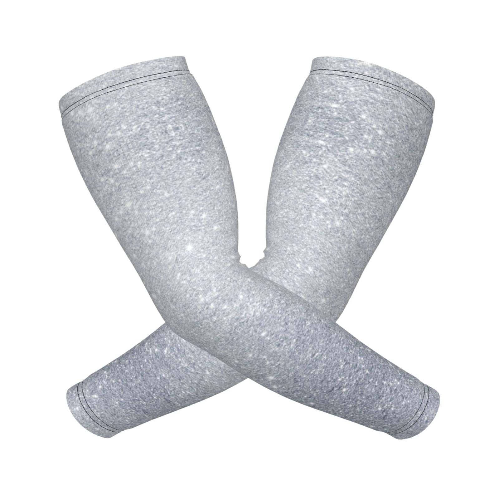Diamond Silver Pattern Sports Compression Arm Sleeves Football Baseball ...