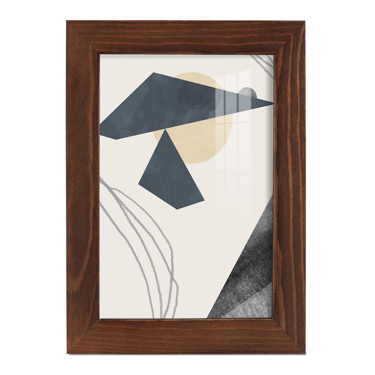 Diamond Slate IV - Framed Print w/glass - Chestnut - Walmart.com