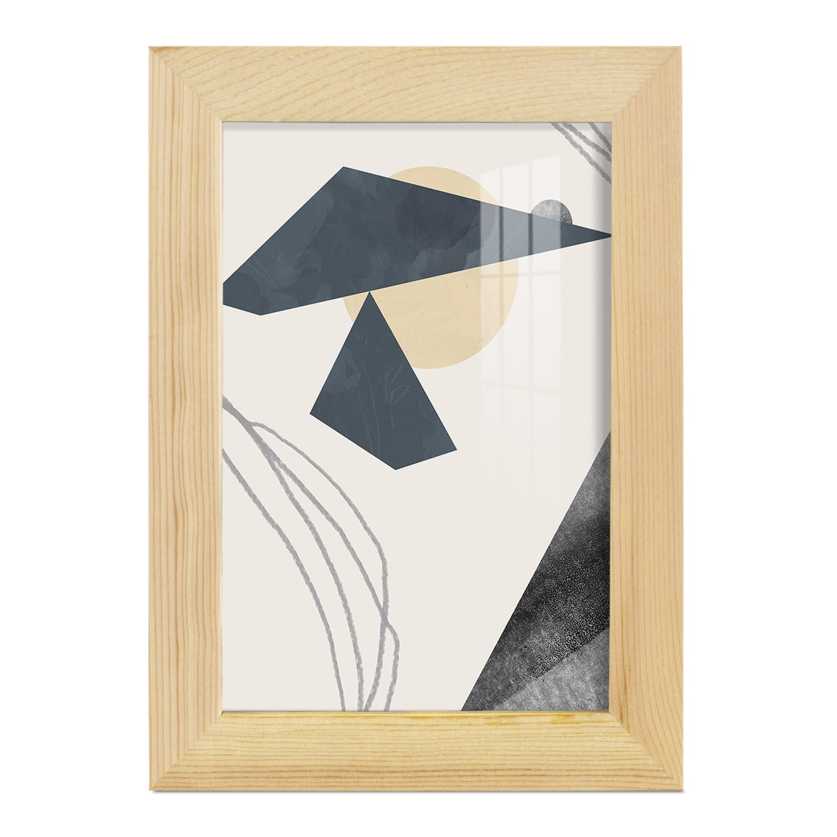 Diamond Slate IV - Framed Print w/glass - Natural Wood - Walmart.com
