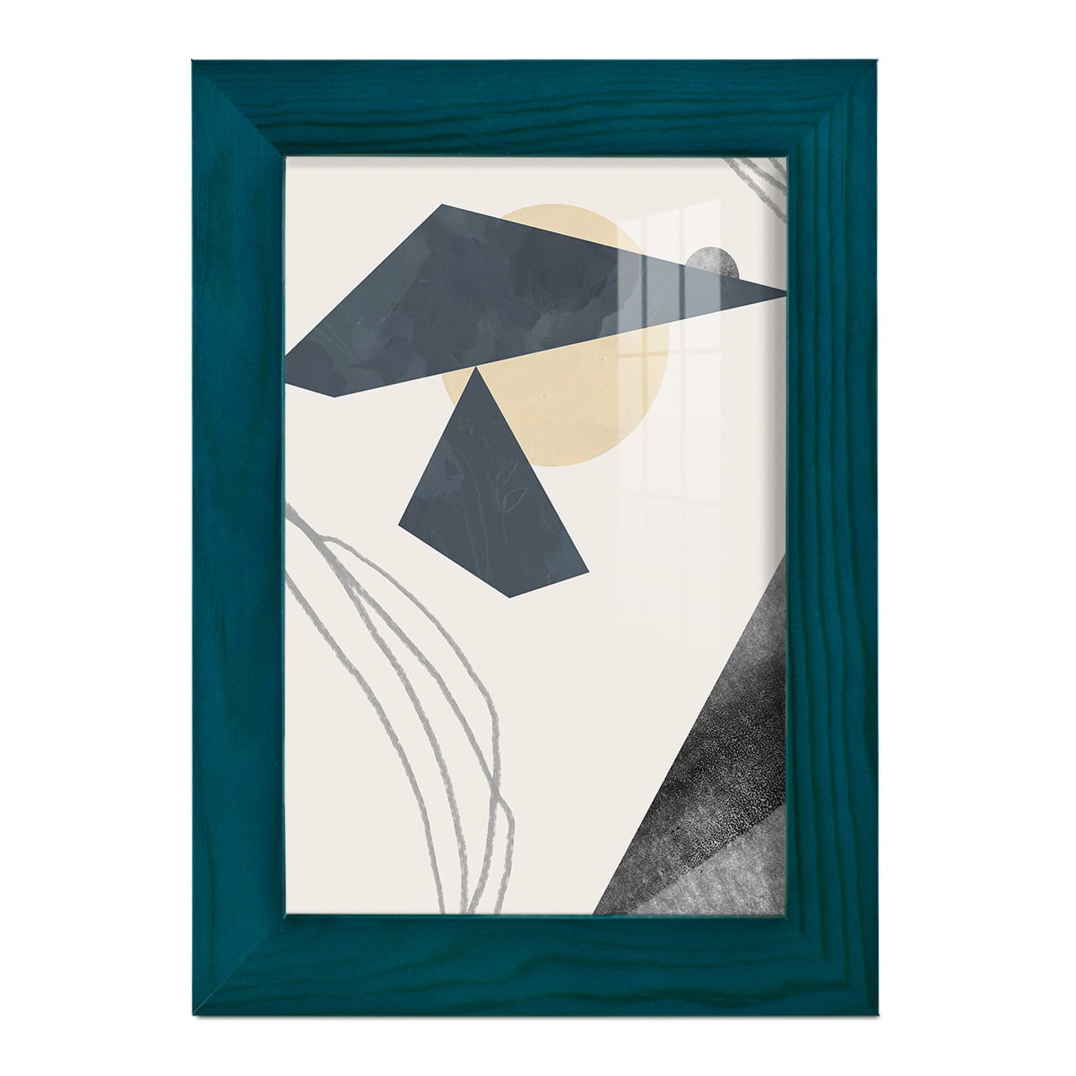 Diamond Slate IV - Framed Print w/glass - Ocean Blue - Walmart.com