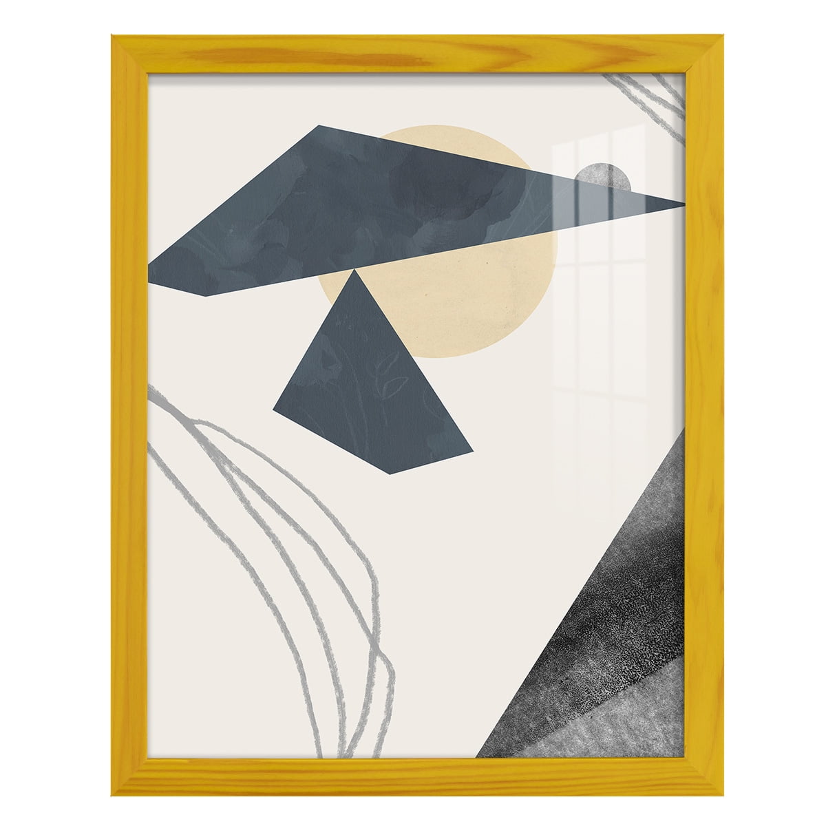 Diamond Slate IV - Framed Print w/glass - Sunflower Yellow - Walmart.com