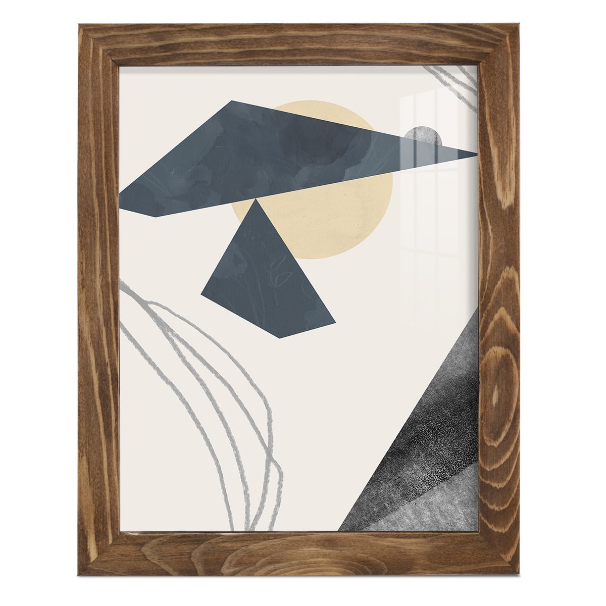 Diamond Slate IV - Framed Print w/glass - Walnut - Walmart.com