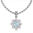 Diamond Snowflake Pendant Necklace for Women in 925 Sterling Silver 18k ...