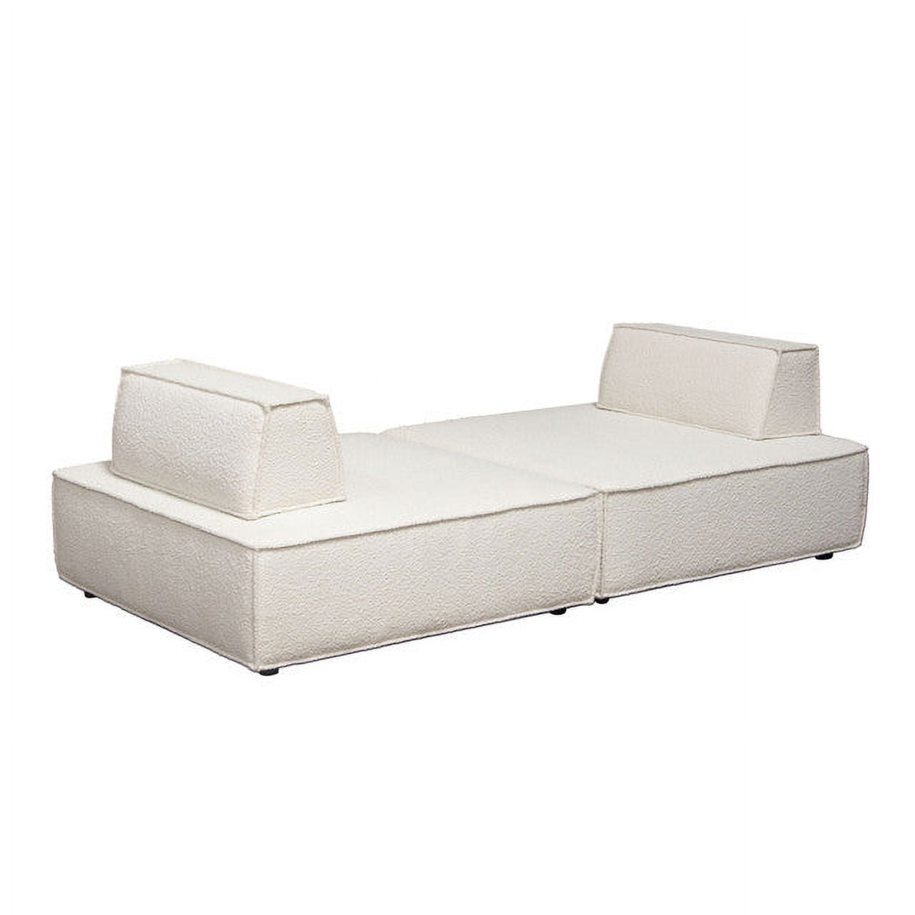 Diamond Sofa 45 x 45 x 15 in. Cara Square Modular Lounger in Ivory Boucle Fabric - 2-Piece ...