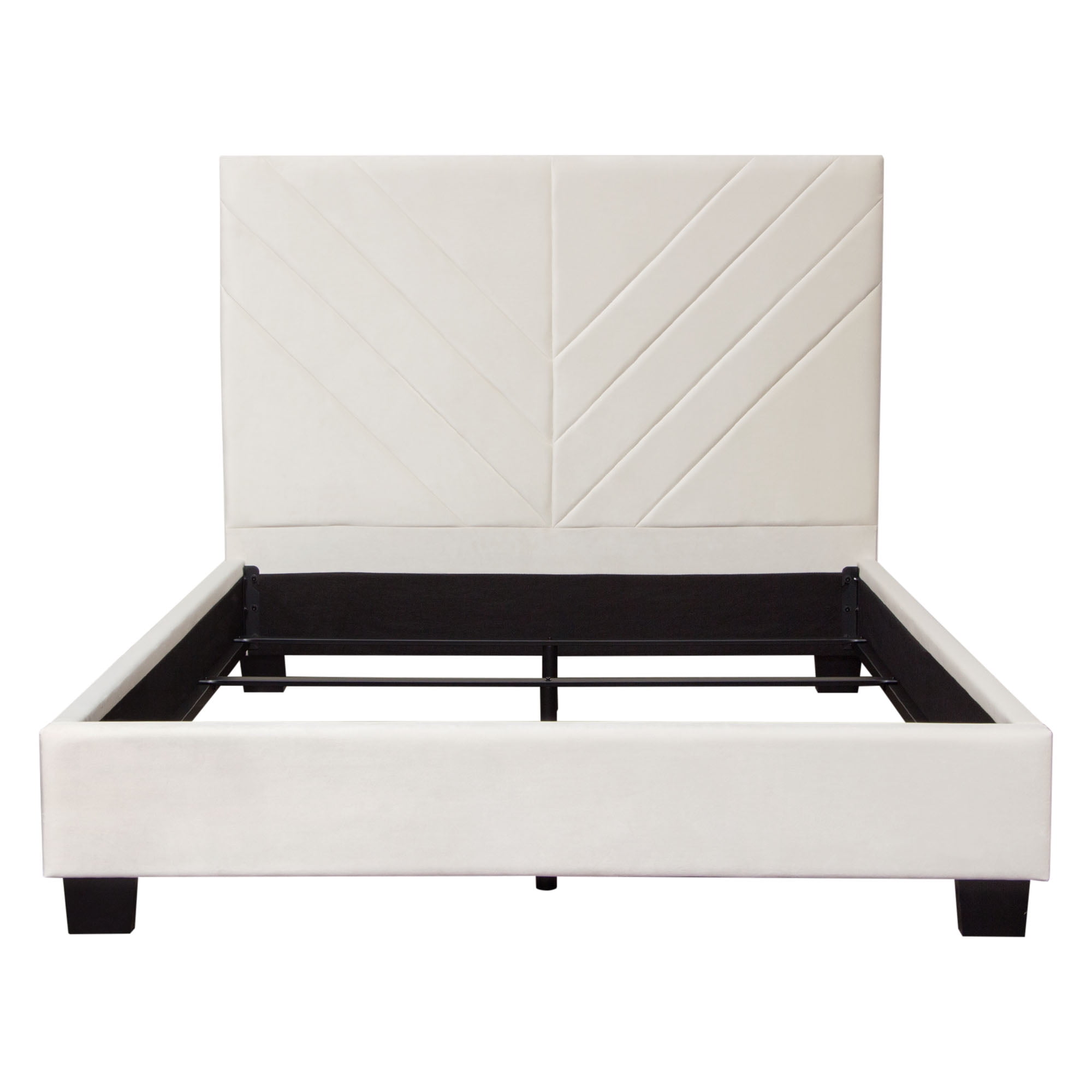 Diamond Sofa Vogue Queen Bed with 54" Headboard in Light Cream Velvet ...