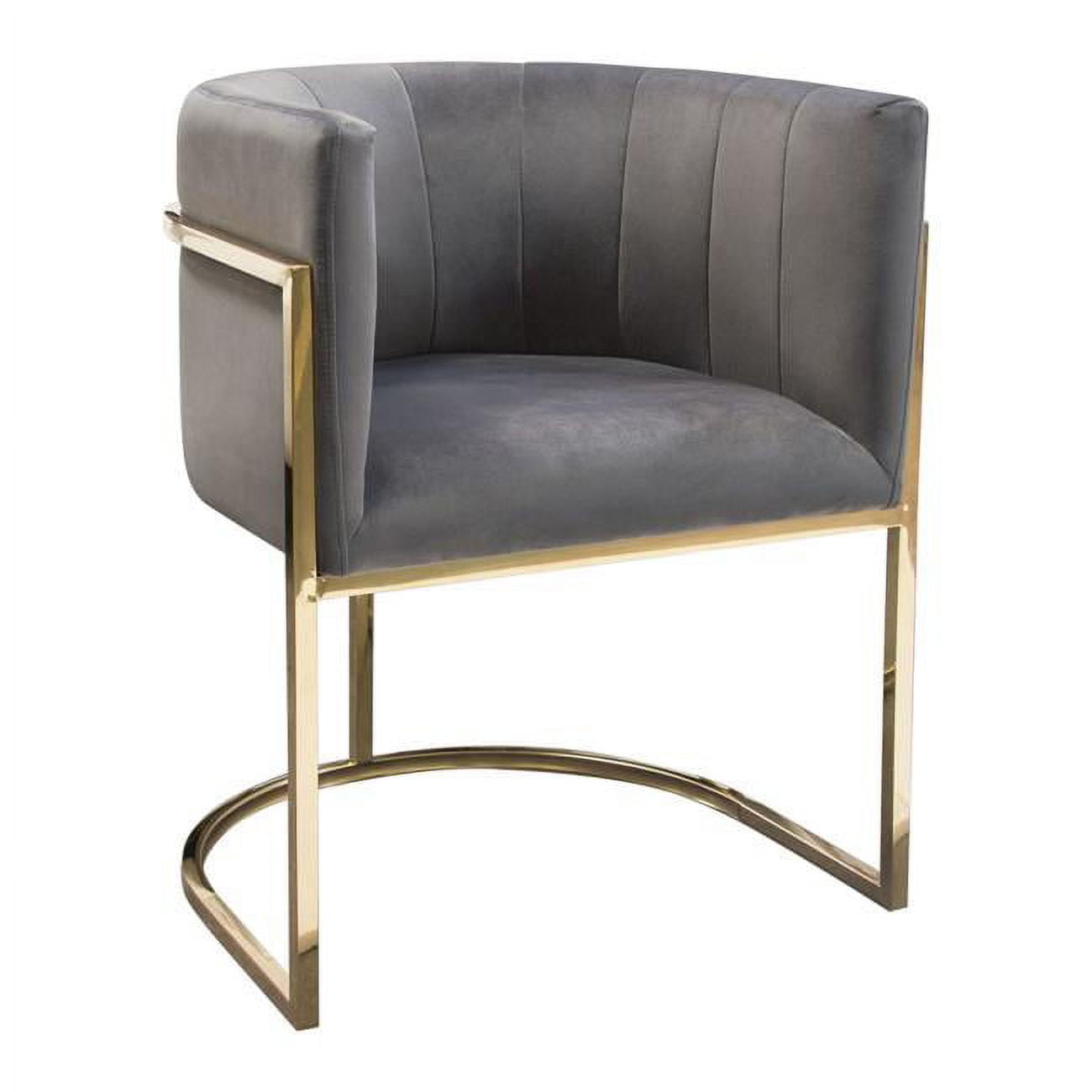 Diamond Sofa PANDORADCGR1PK Velvet Pandora Dining Chair with Polished ...
