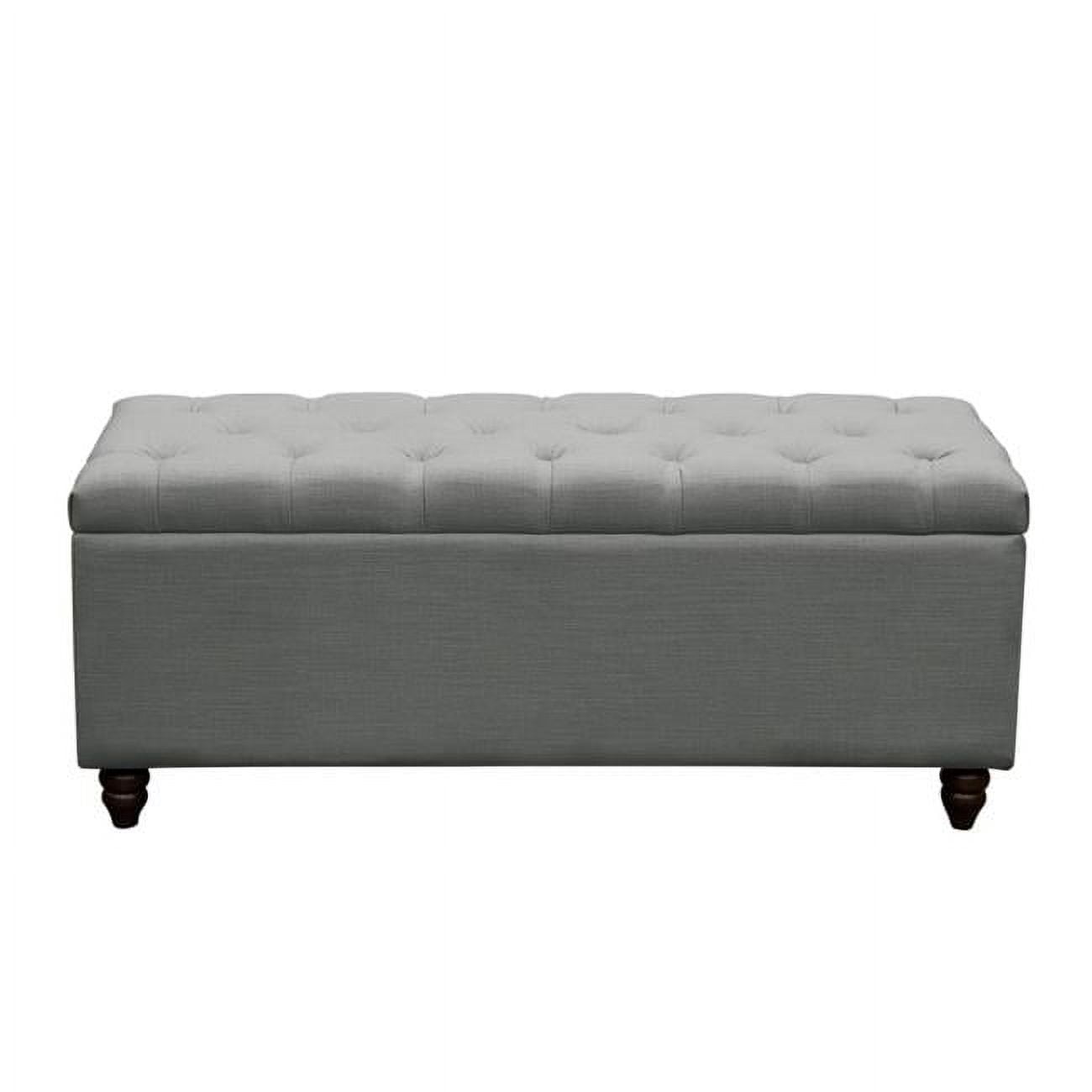Diamond Sofa Park Ave Tufted Lift-Top Storage Trunk, Grey Linen ...