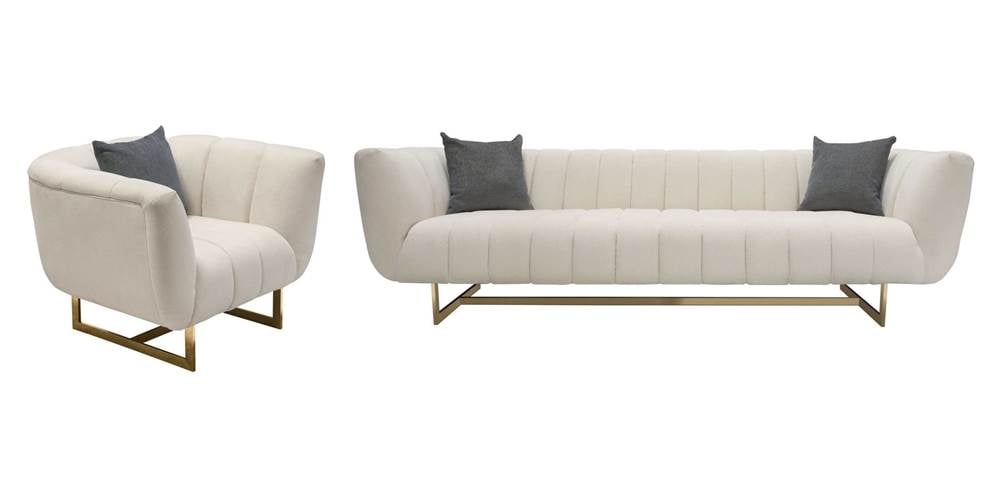 Diamond Sofa VENUSSCCM Venus Fabric Sofa & Chair Set with Contrasting ...